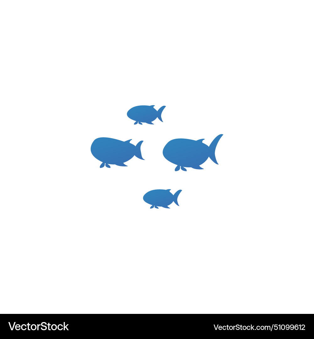 Blue fish silhouettes Royalty Free Vector Image