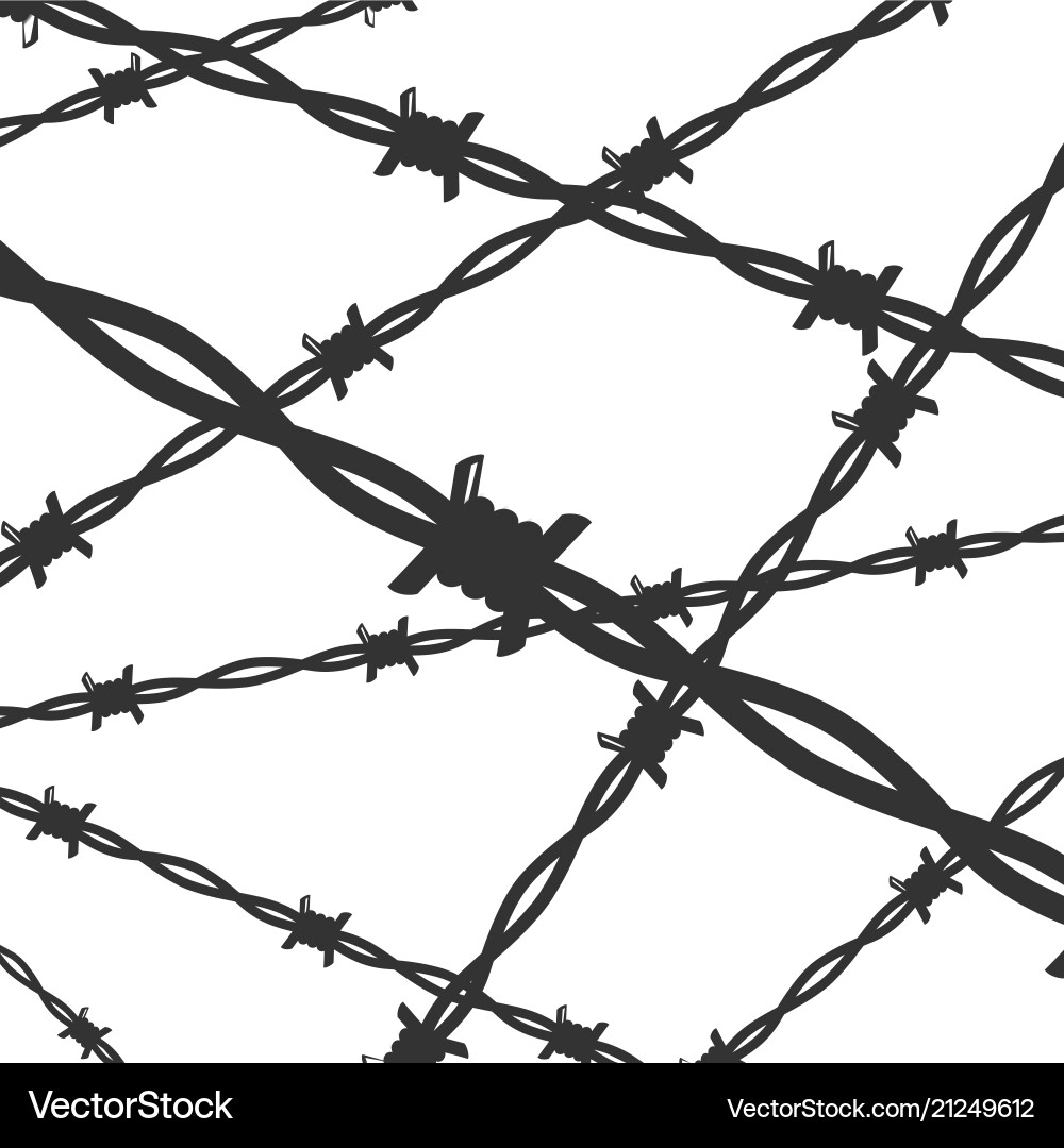 Cartoon silhouette black barbed wire line Vector Image