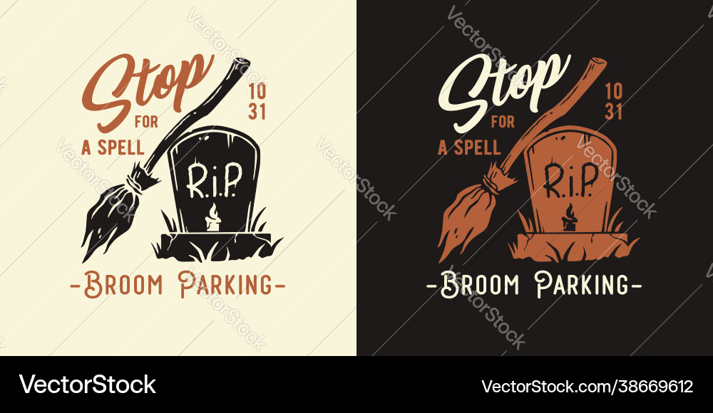 Halloween headstone undead for witch print Vector Image