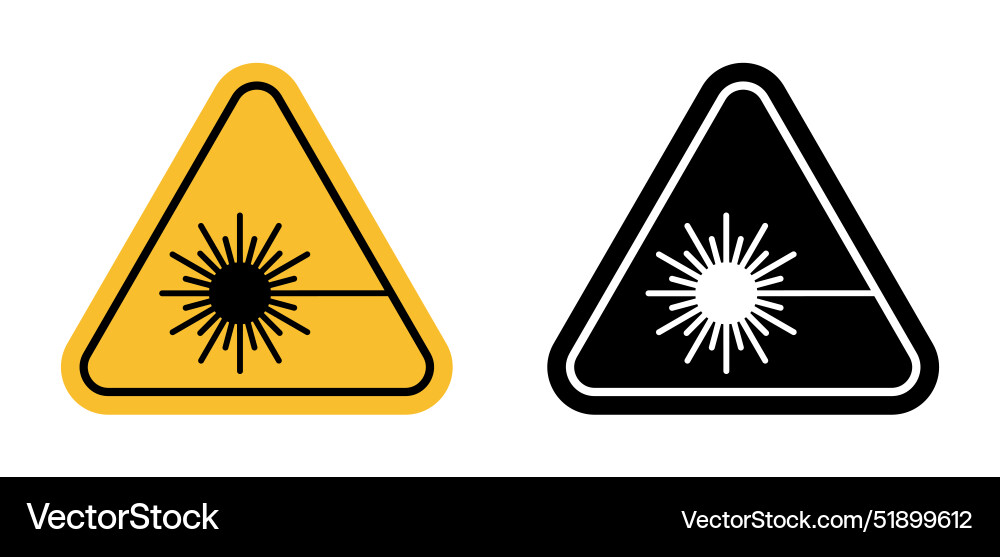 Laser hazard warning icon promote safety Vector Image