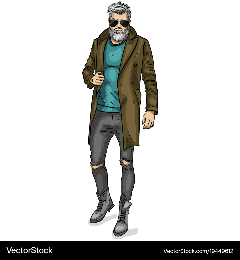 Man model dressed Royalty Free Vector Image - VectorStock