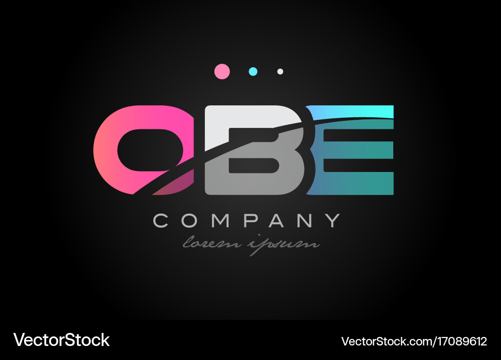 Obe o b e three letter logo icon design Royalty Free Vector