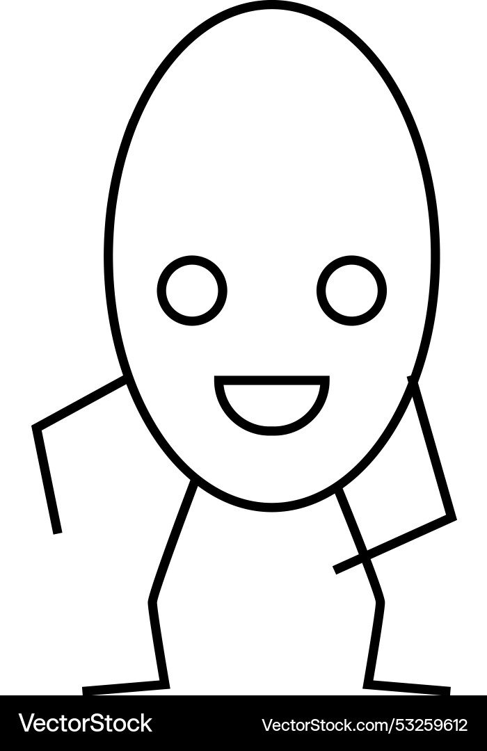 Oval geometric shape character line icon Vector Image