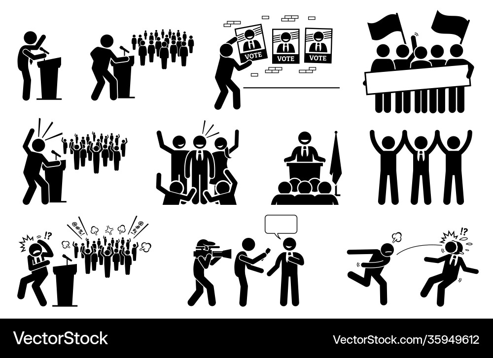 Politic candidate rally during presidential Vector Image