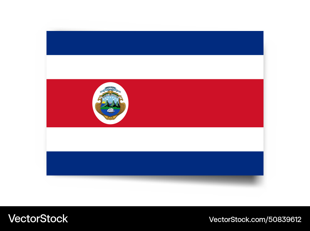 Rectangle flag of costa rica Royalty Free Vector Image