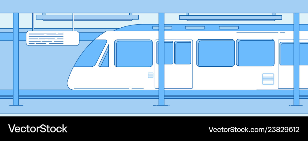 Subway train underground empty station with metro Vector Image