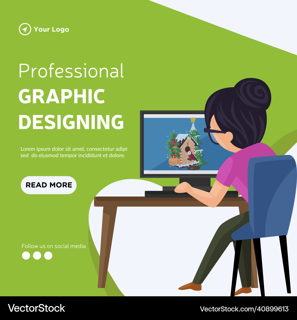 Banner design of graphic designer Royalty Free Vector Image