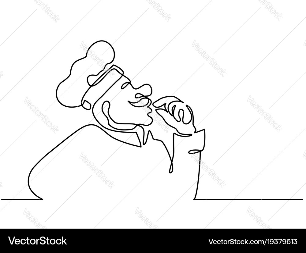 Cook making tasty delicious gesture Royalty Free Vector