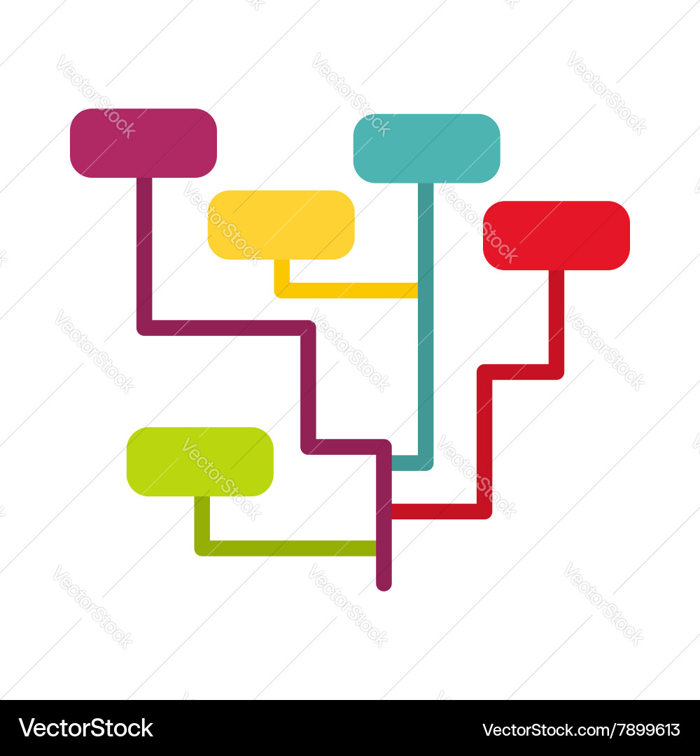 Flowchart diagram scheme icon flat style Vector Image