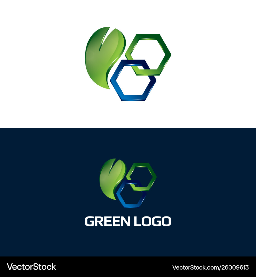 Green business icon and logo Royalty Free Vector Image