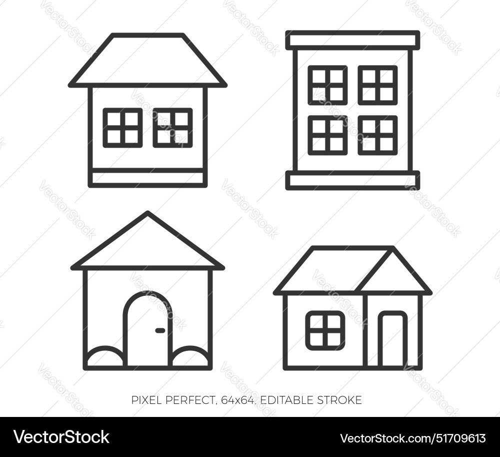 House line icons Royalty Free Vector Image - VectorStock