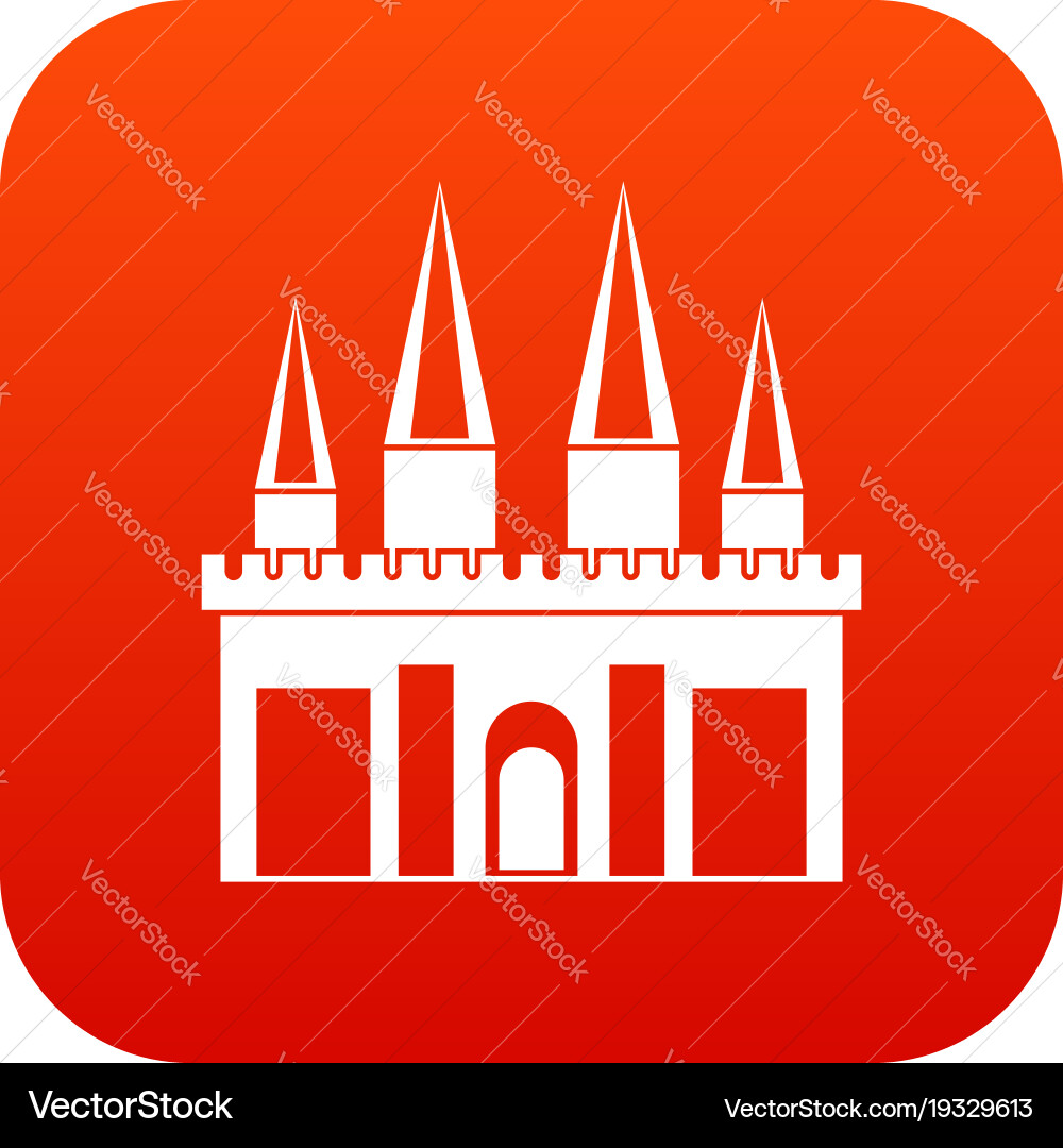 Königreich Palast Symbol digital rot Lizenzfreier Vektor