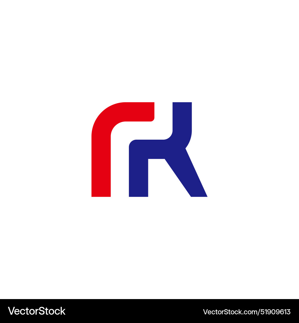 Letter rk simple linear geometric logo Royalty Free Vector