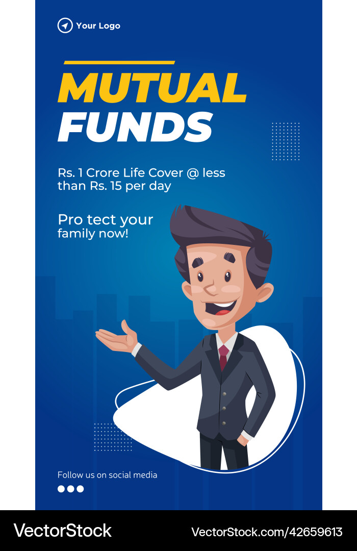 Mutual funds portrait template design Royalty Free Vector