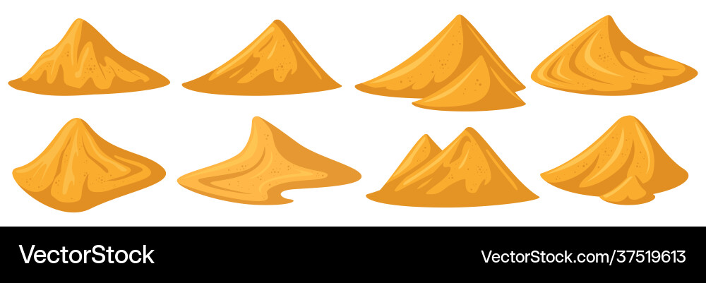 Sand piles yellow sandy heap construction Vector Image