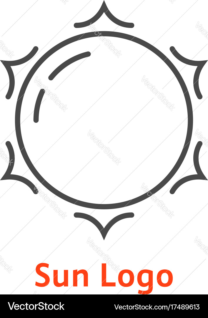 Simple thin line sun logo Royalty Free Vector Image