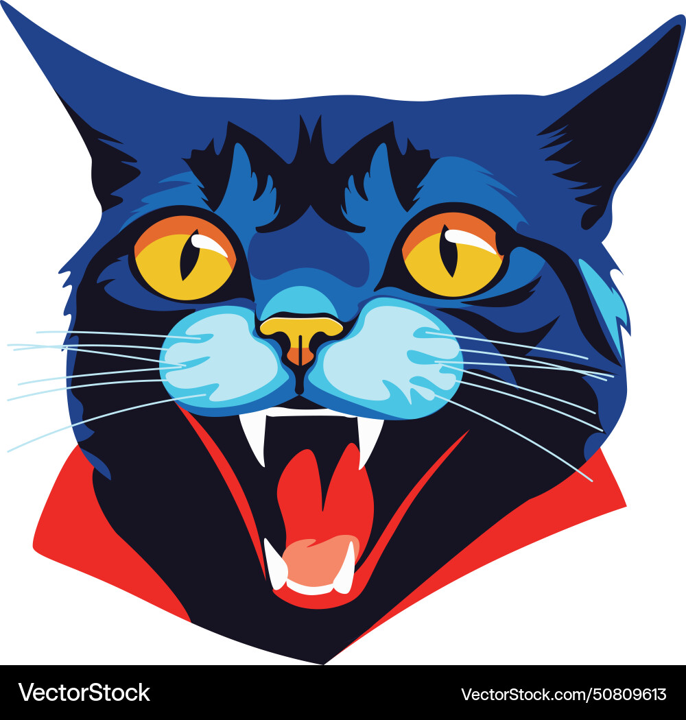 Spooky vampire cat Royalty Free Vector Image - VectorStock