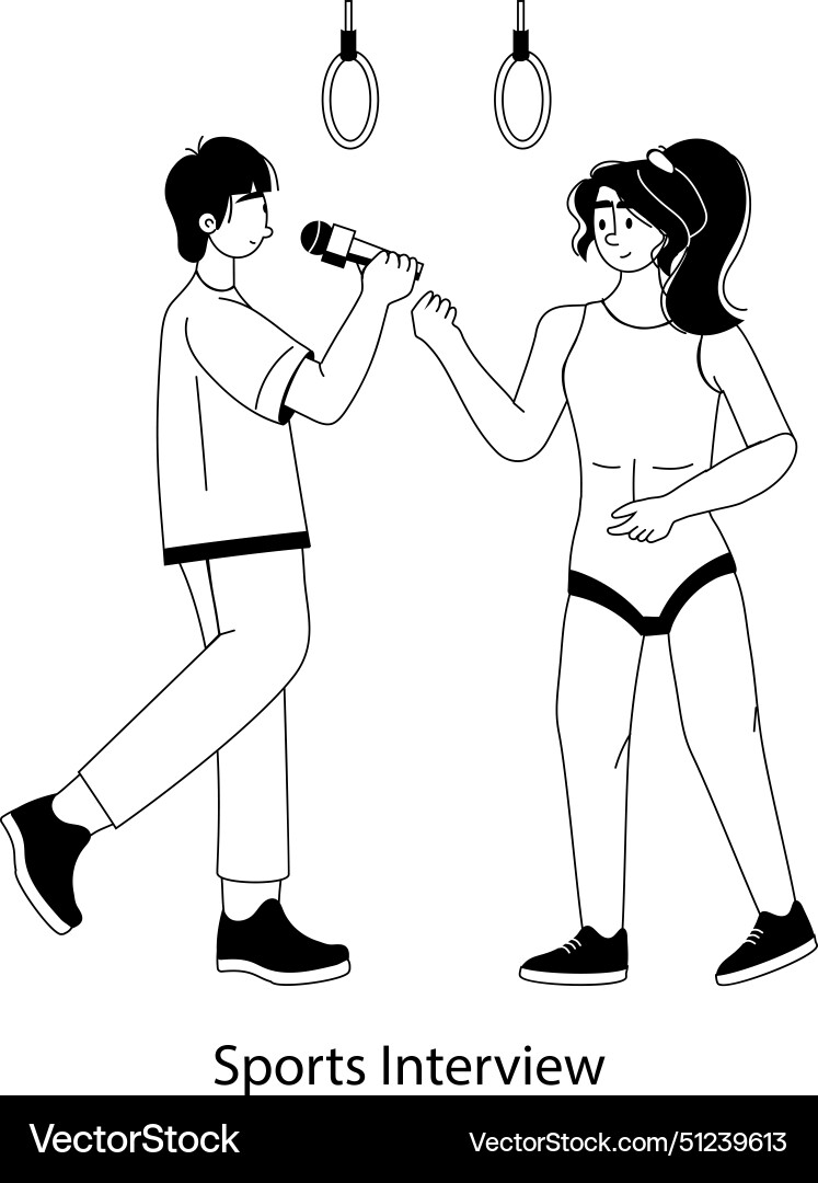 Sports interview Royalty Free Vector Image - VectorStock