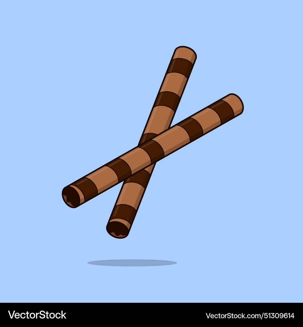 Chocolate brown wafer stick icon Royalty Free Vector Image