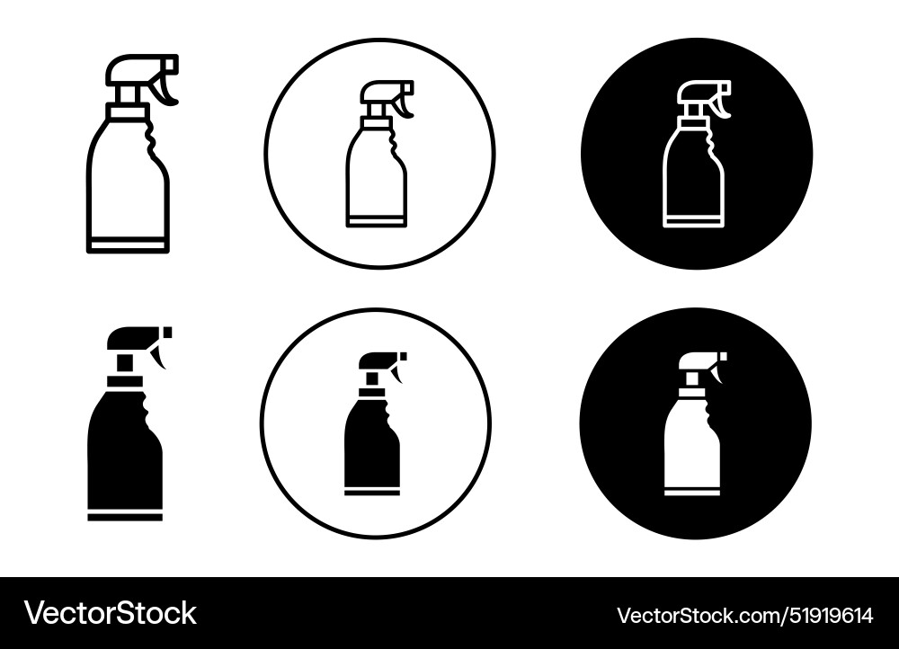 Cleaning spray icon collection of outline thin Vector Image