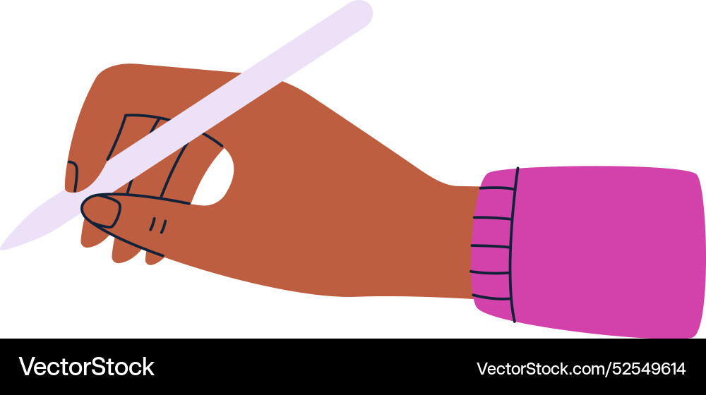 Hand with pen for drawing tablet Royalty Free Vector Image