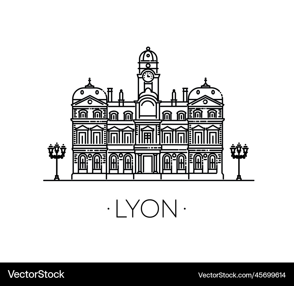 Lyon city france Royalty Free Vector Image - VectorStock