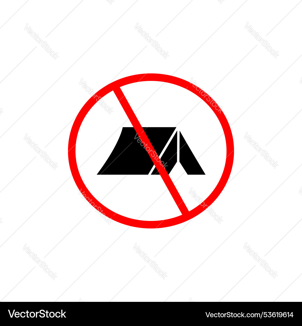 No camping sign Royalty Free Vector Image - VectorStock