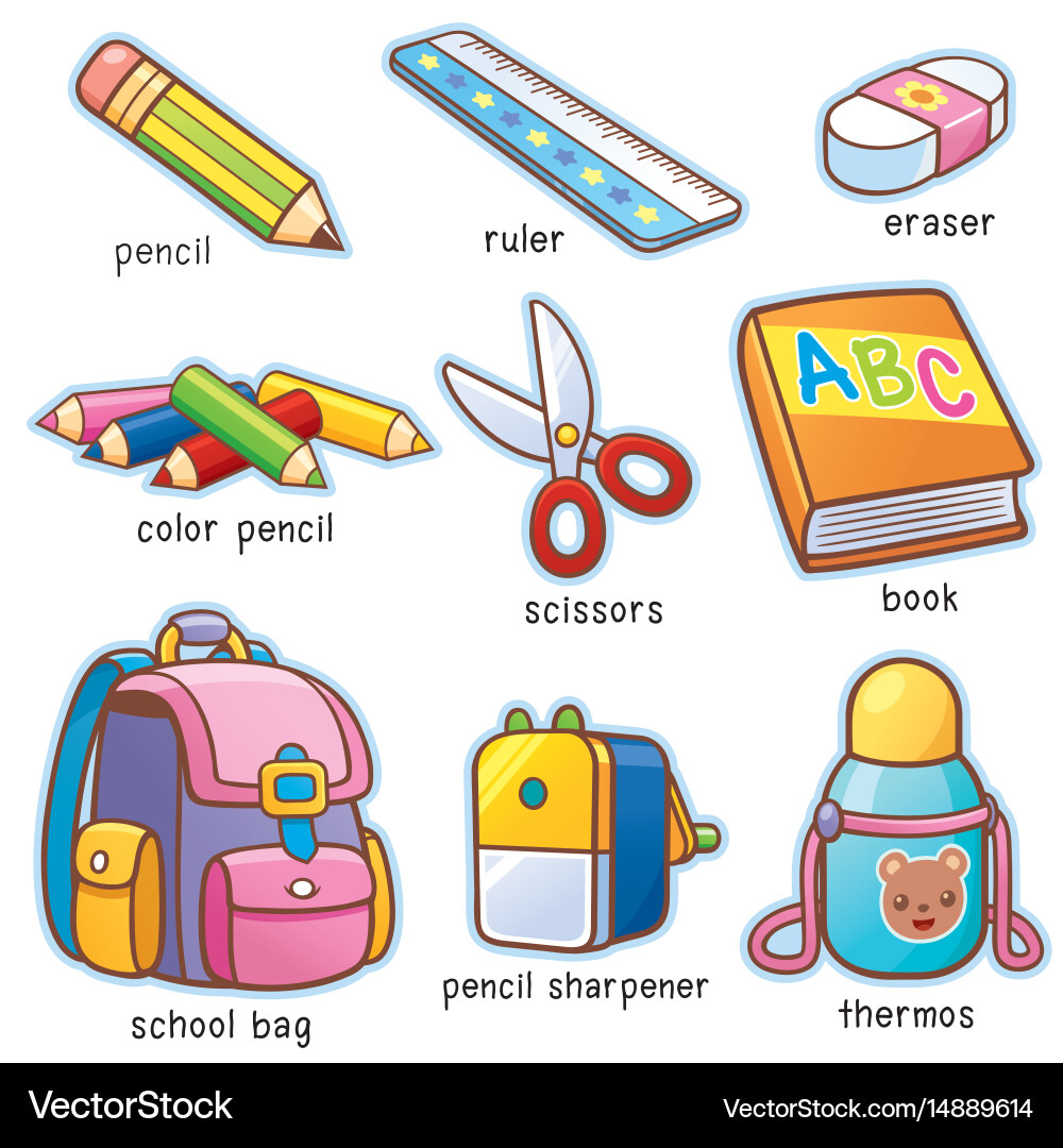 School Supplies Royalty Free Vector Image - VectorStock