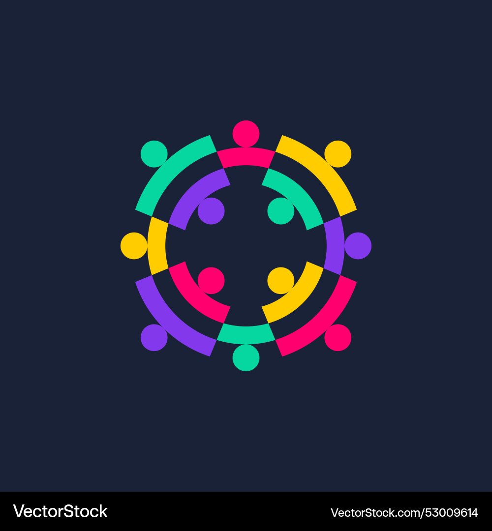 Unity people logo design template Royalty Free Vector Image