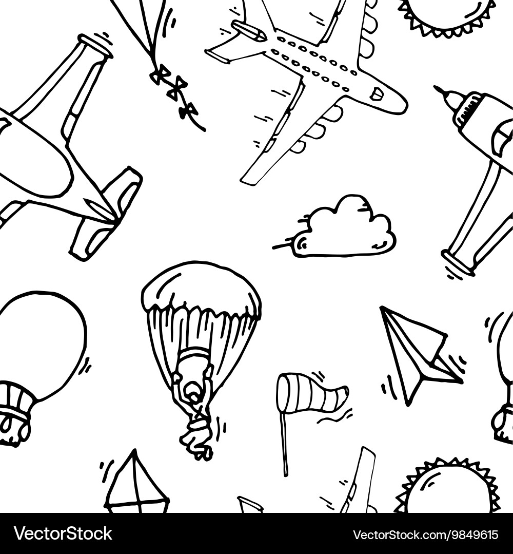 Aviation seamless pattern Royalty Free Vector Image