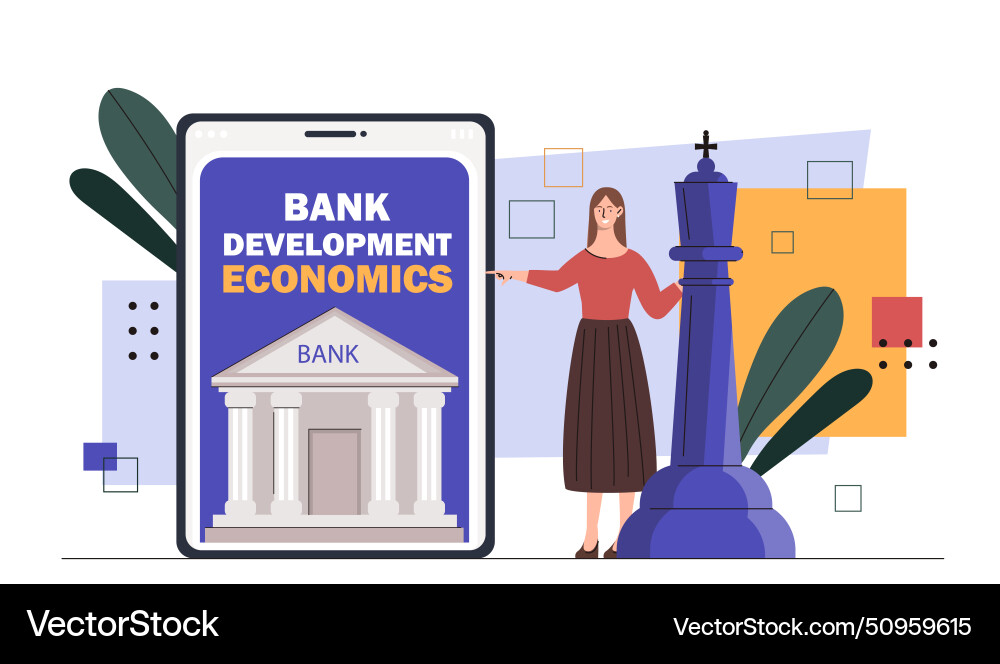 Bank development economics Royalty Free Vector Image