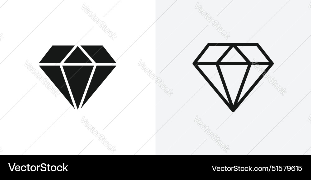 Diamond icon set Royalty Free Vector Image - VectorStock