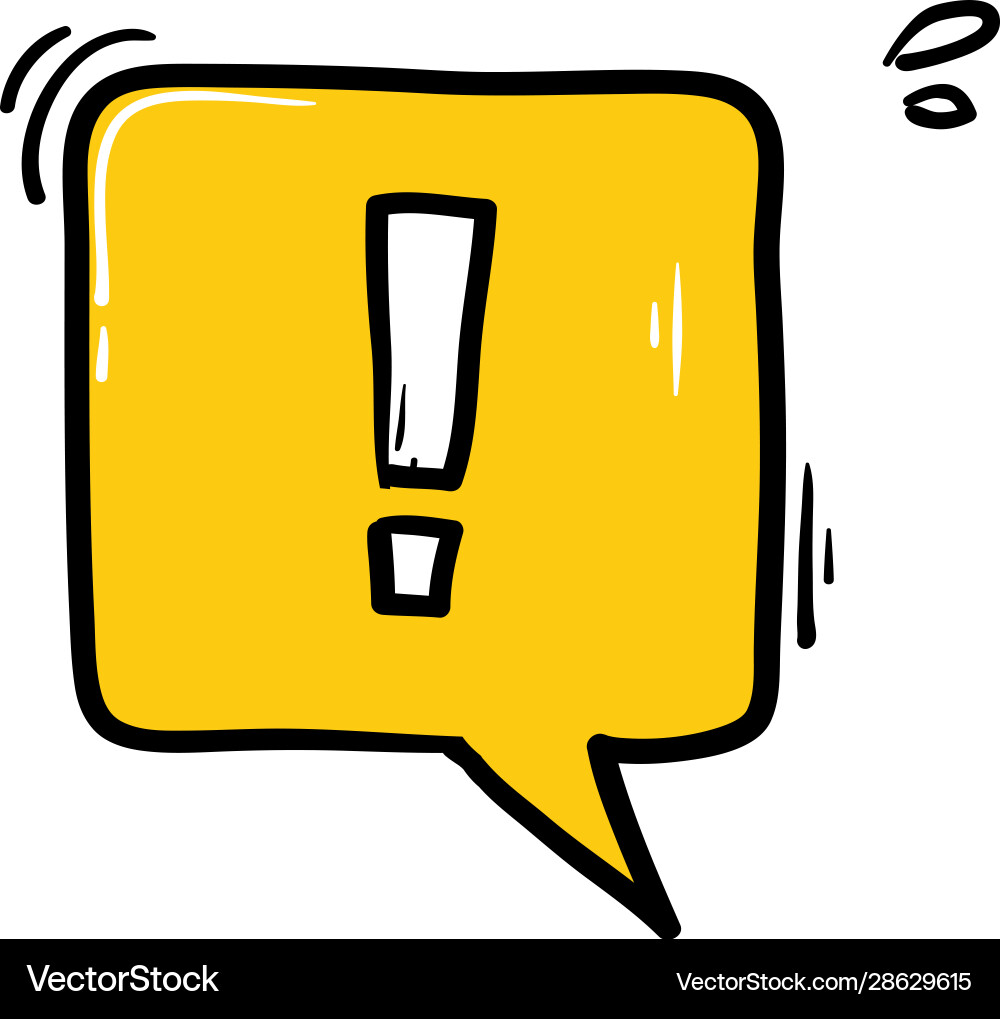 Doodle Exclamation Mark - Alert Icon Royalty Free Vector