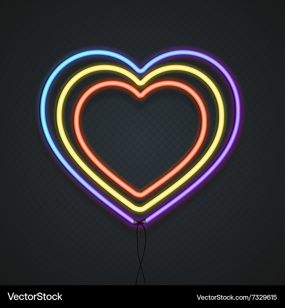 Neon heart Royalty Free Vector Image - VectorStock