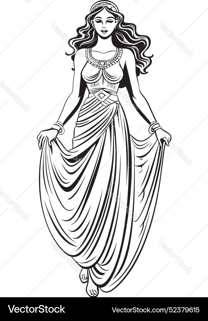 Olympian allure iconic greek goddess emblem Vector Image