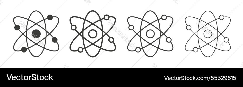 Physics icons set graphic designs Royalty Free Vector Image