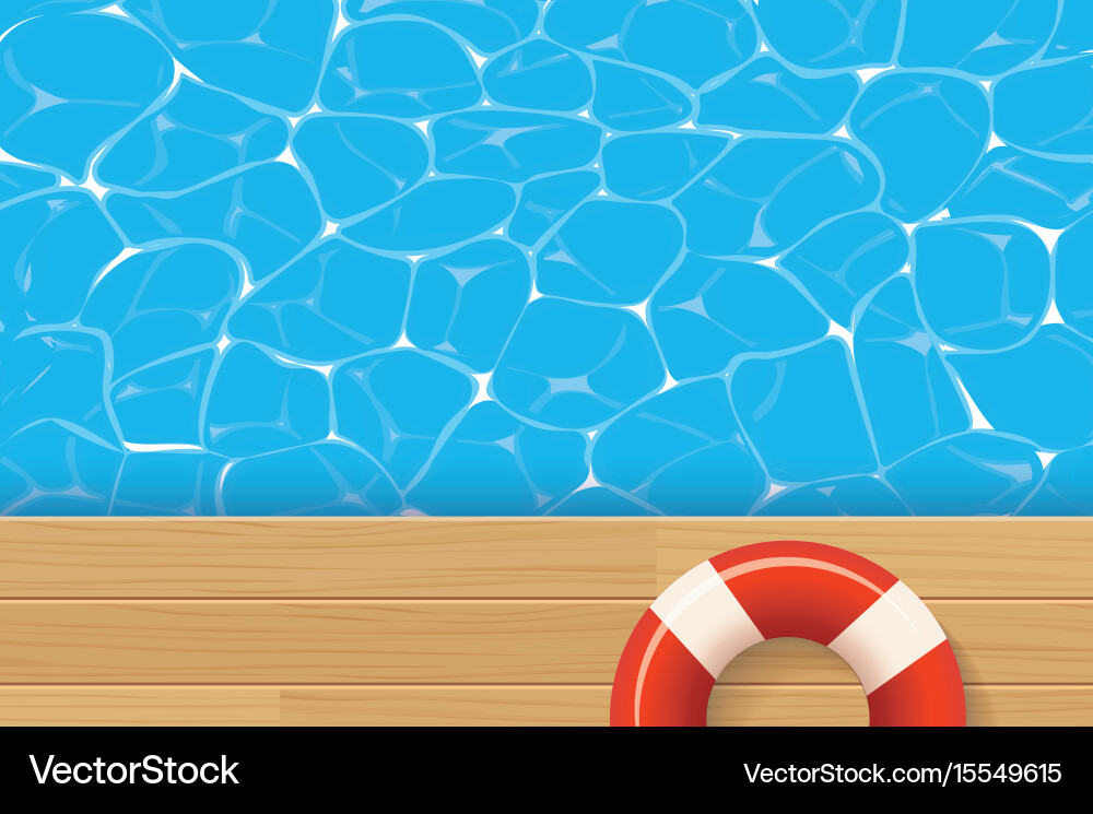 Red pool ring and swimming summer background Vector Image