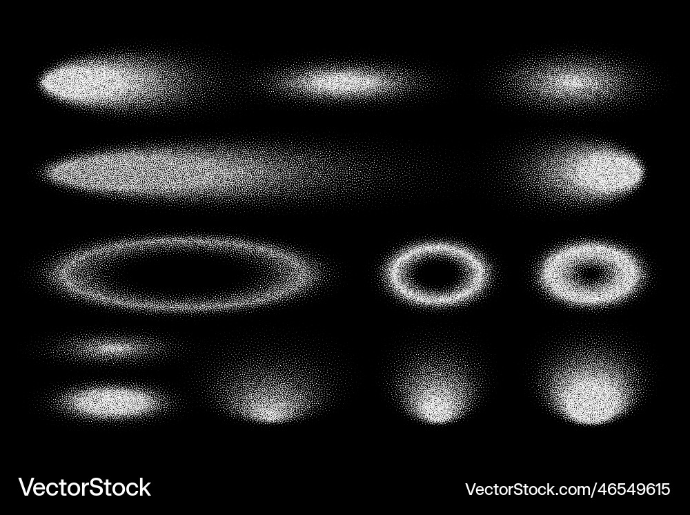 Stipple shadows set dotted design elements Vector Image