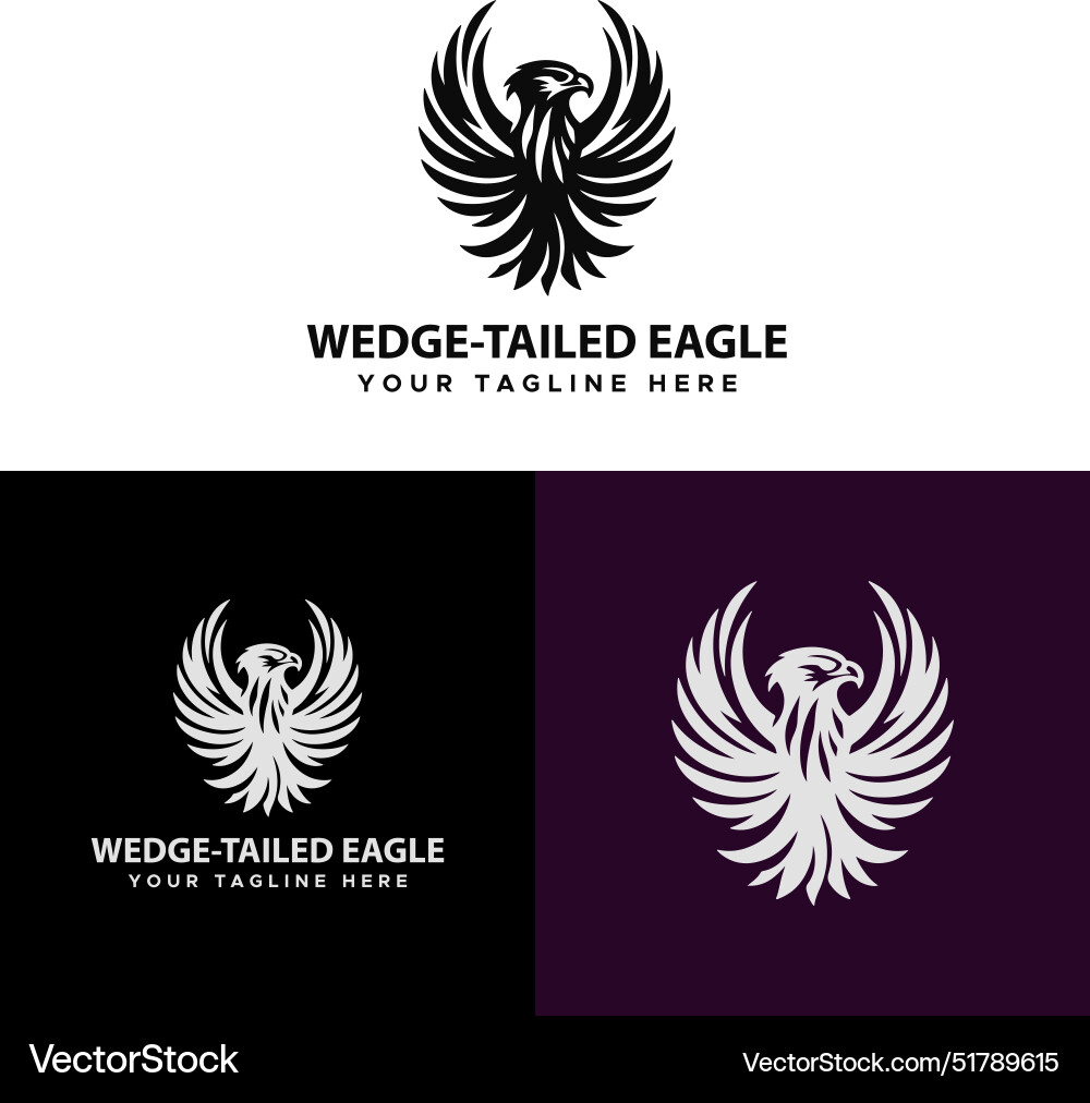 Wedge tailed eagle logo design Royalty Free Vector Image
