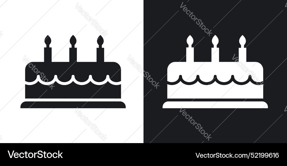 Cake icon set in solid style Royalty Free Vector Image