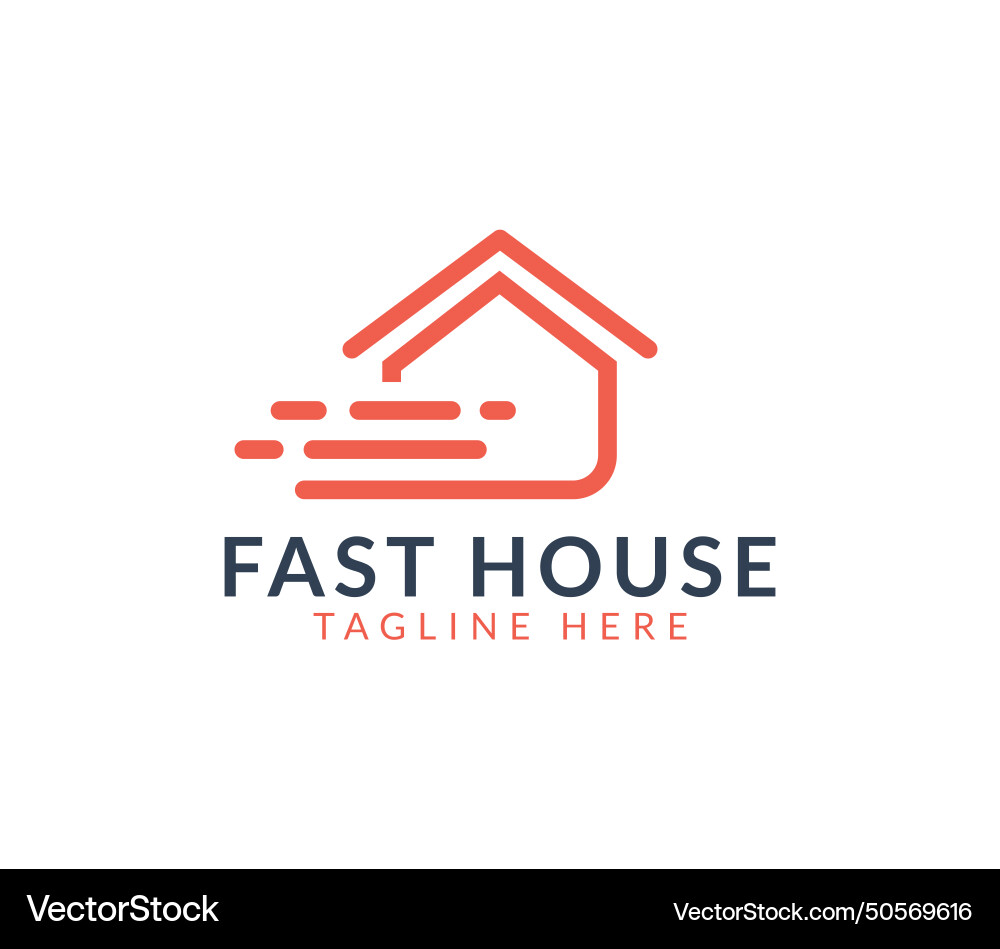 Fast house logo icon symbol template Royalty Free Vector