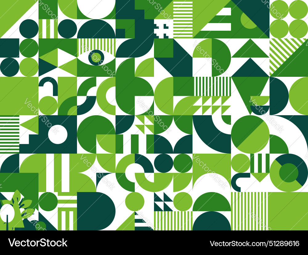 Fresh green abstract modern geometric pattern Vector Image