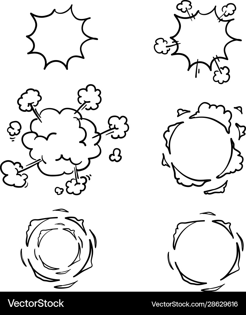 Hand drawn doodle explosion animation exploding Vector Image Hand drawn doodle explosion animation exploding Vector Image