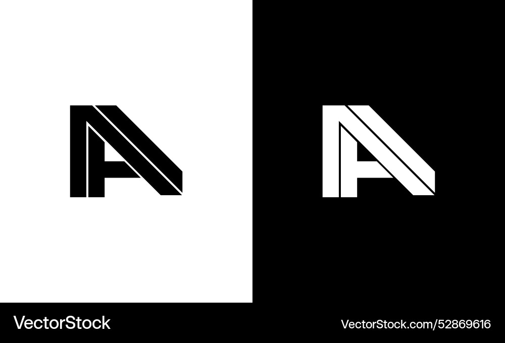Letter aa line art modern logo Royalty Free Vector Image