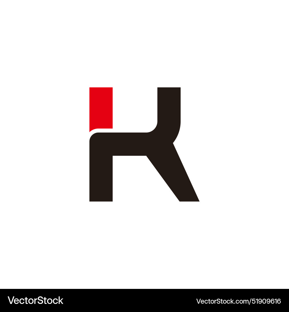 Letter hk simple geometric lines colorful logo Vector Image