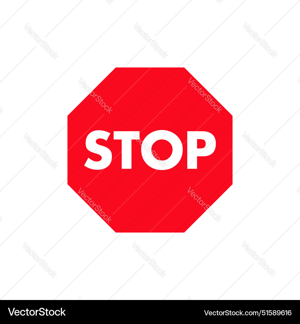 Red stop sign icon Royalty Free Vector Image - VectorStock