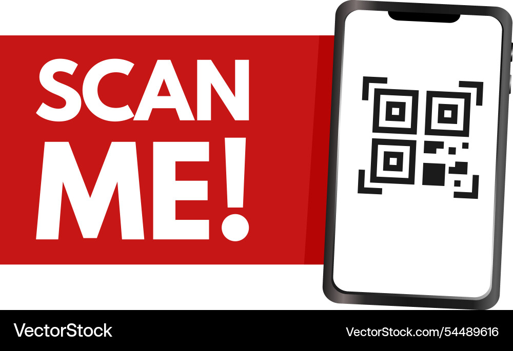 Scan qr code scan me Royalty Free Vector Image