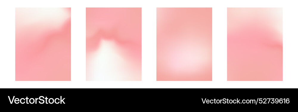 Set of rectangle abstract pearl gradient Vector Image