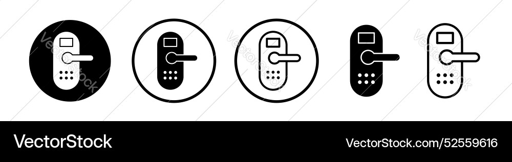 Smart lock icon set on white background Royalty Free Vector