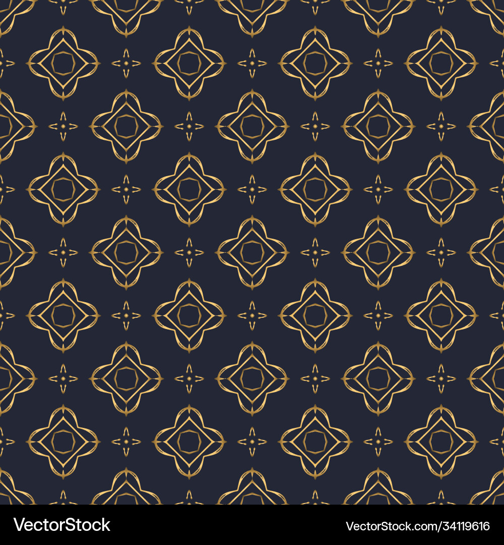 Swirl Gold & Navy Pattern Royalty Free Vector Image